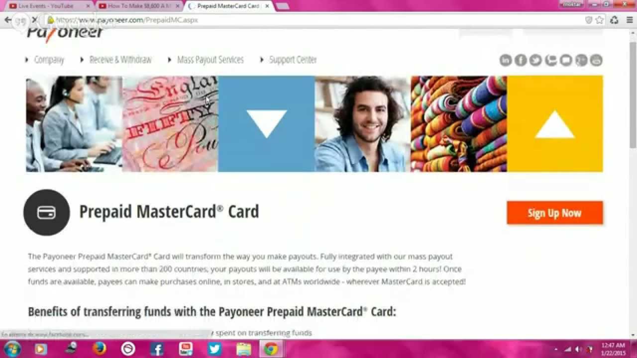 payoneer prepaid mastercard - YouTube