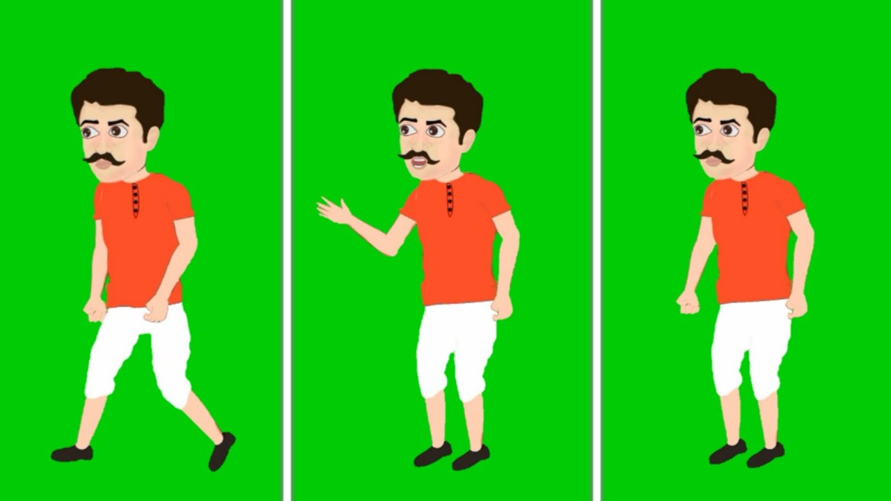 Green Screen Village Man/Green Screen Village Man Cartoon Character ...