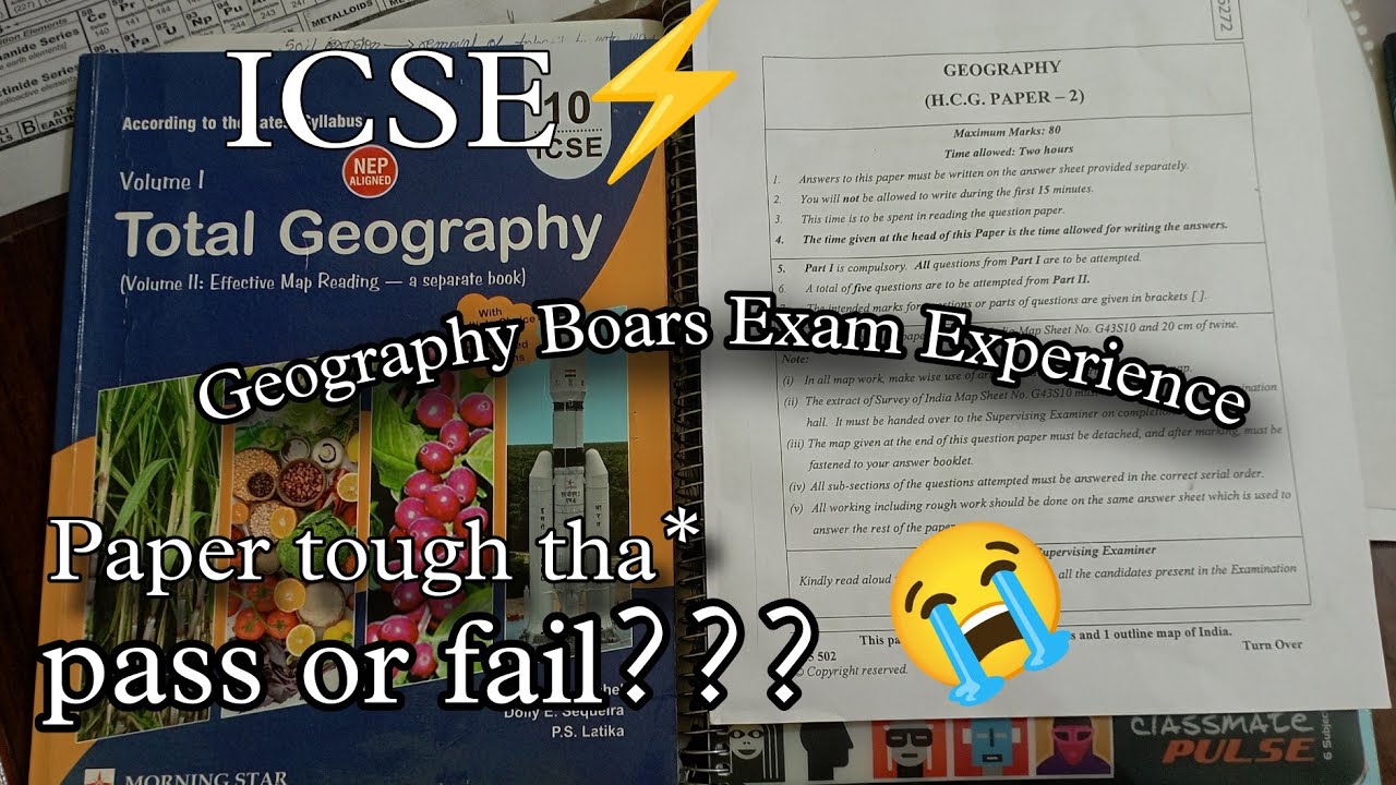 Geography 🌏 Boars Exam Experience 😬 || ICSE 10th Grader || Paper tough ...