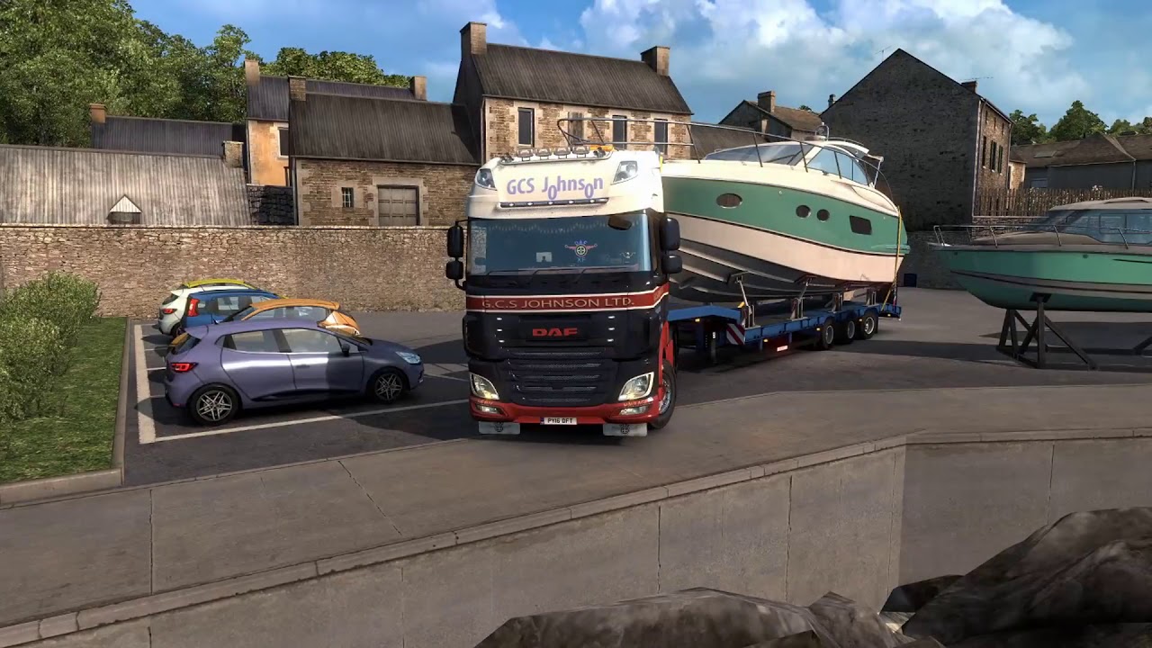 ETS2 ProMods 2.45 Tight Secret Roads and Wide Load to Small Boatyard in ...