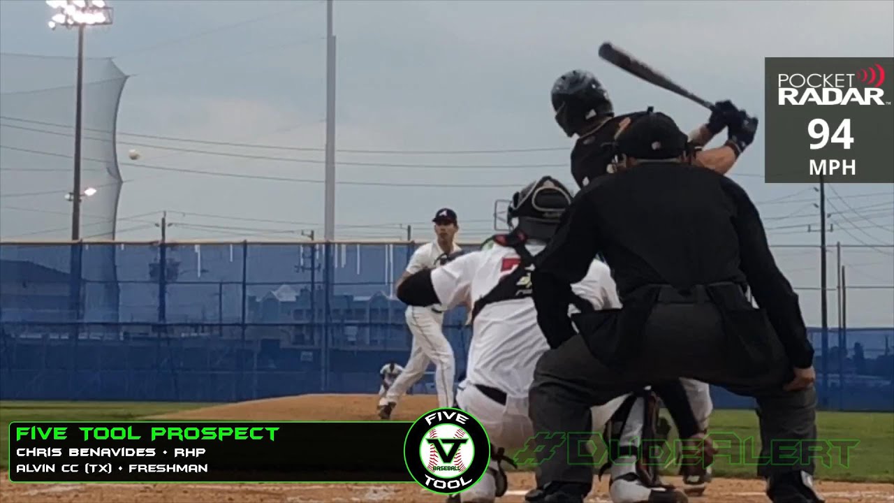 RHP Chris Benavides, 94 MPH, Alvin CC (TX) Freshman, Five Tool Baseball ...