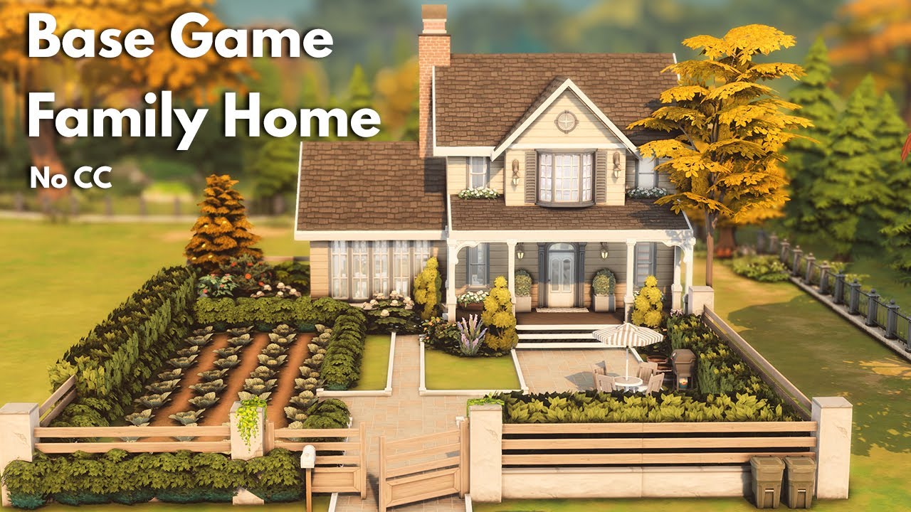 Building a Base Game Family House In The Sims 4 ☕ No CC - YouTube