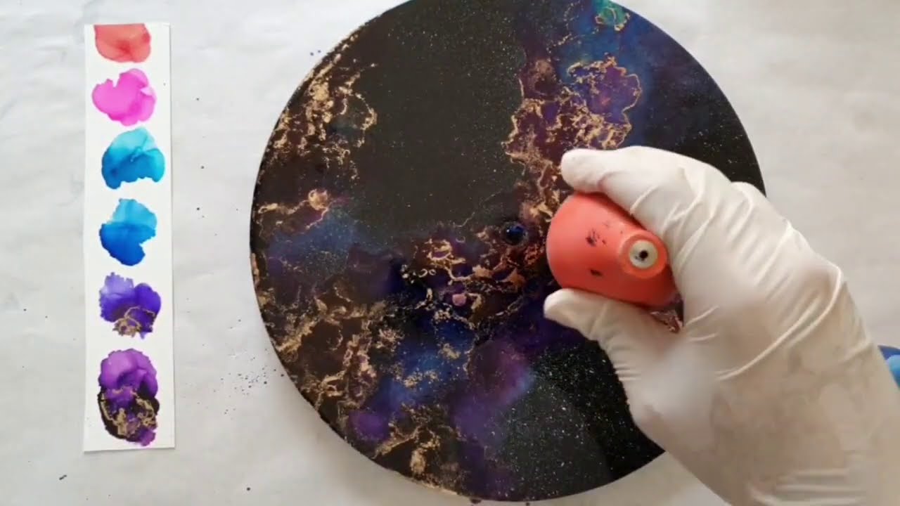 4. Alcohol inks course: Application of Alcohol ink galaxy technique ...
