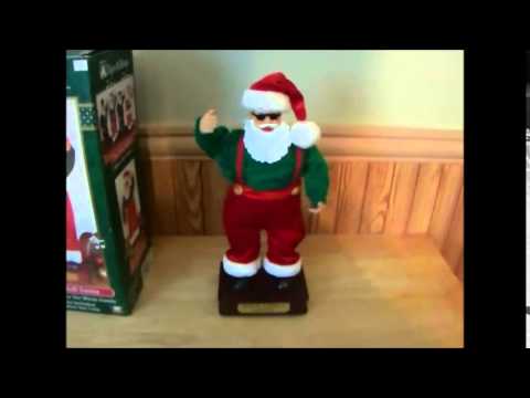 Rock & Roll Santa Claus Animated Christmas Decoration - YouTube
