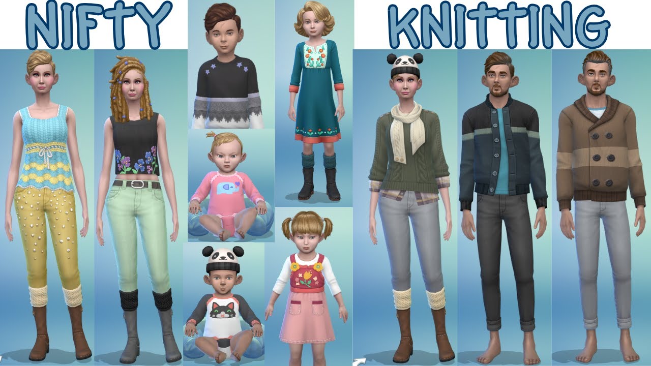 Nifty Knitting CAS Perfect Pack for Elder Sims | Sims 4 Overview ...