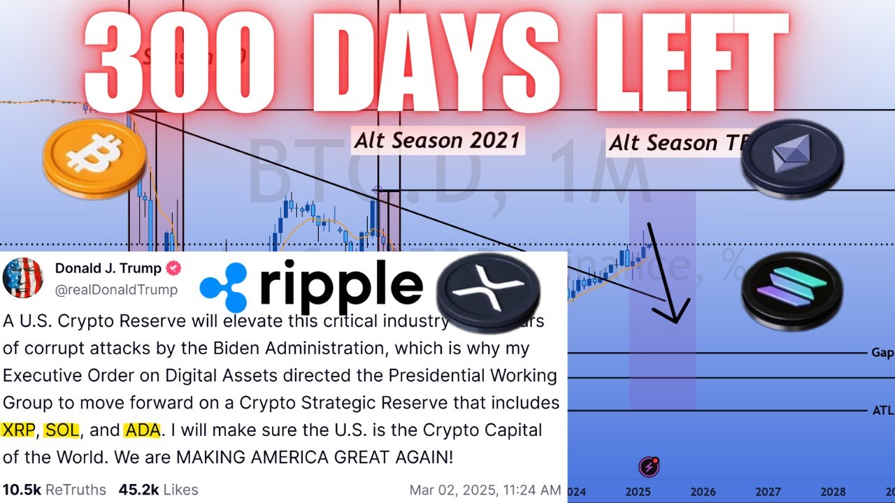 Ripple XRP 300 Days LEFT | Crypto Strategic Reserve BTC ETH ADA SOL XRP ...