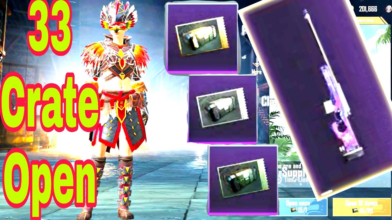 New 33 Crate Opening Pubg Mobile | New OP AWM Skin 🔥Pubg Mobile | Axom ...