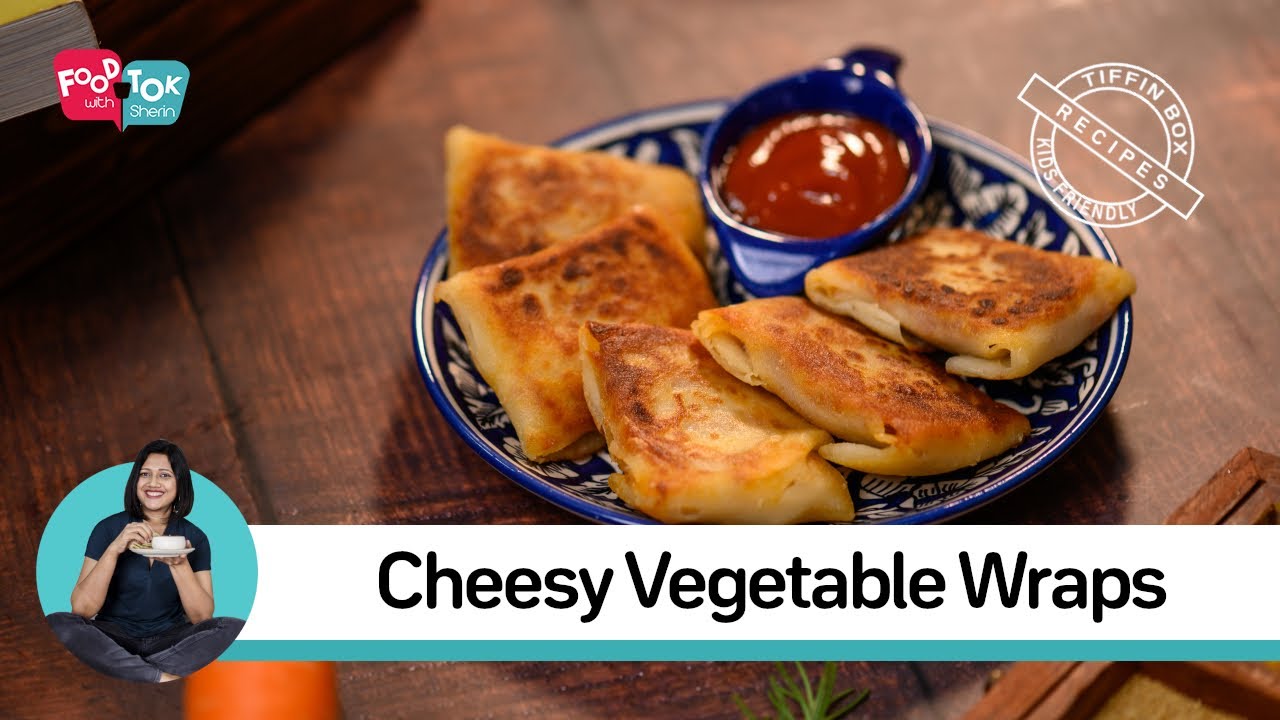 Cheesy Vegetable Wraps Recipe | Eggless Vegetable Wraps Recipe | Easy ...