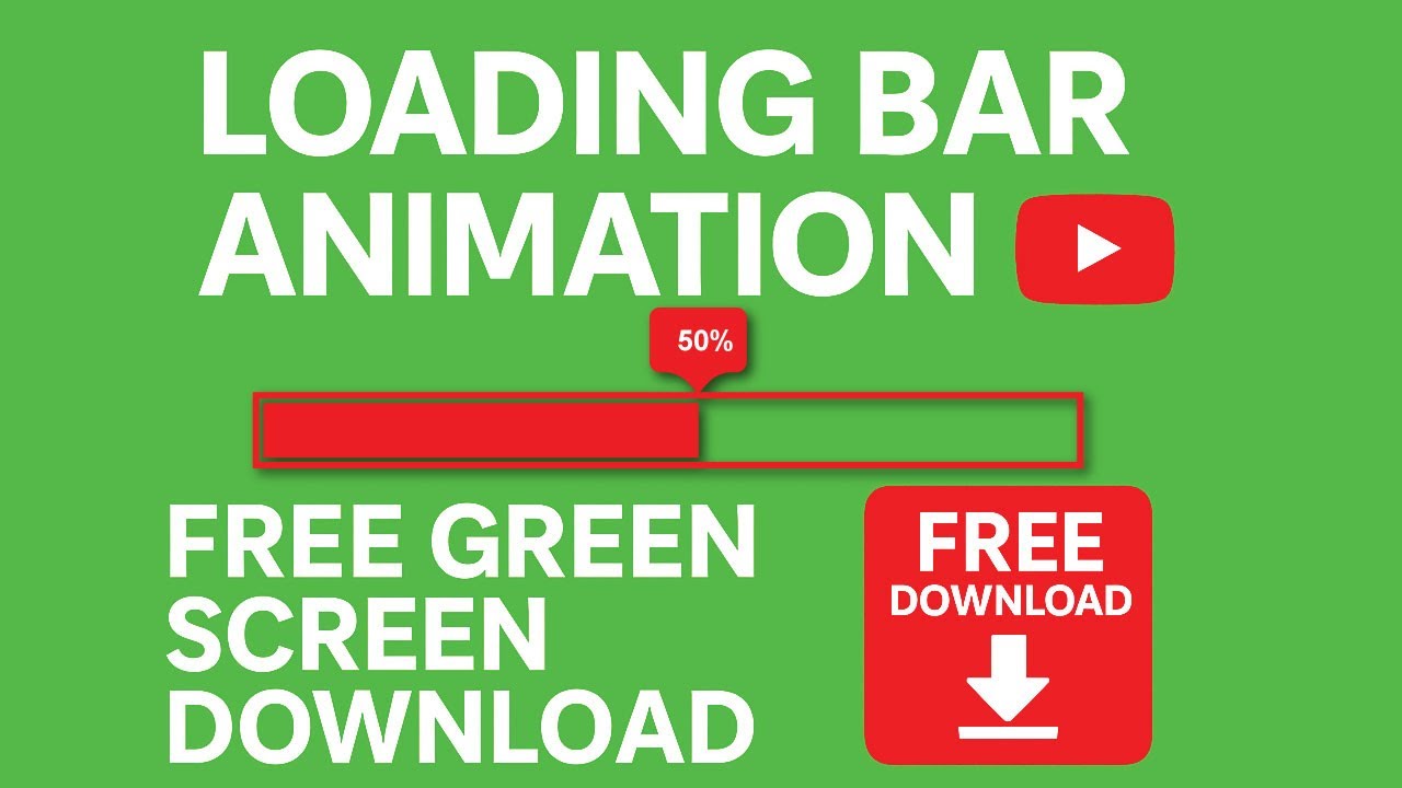Progress Bar Animation with Percentage | Loading Bar Green Screen ...
