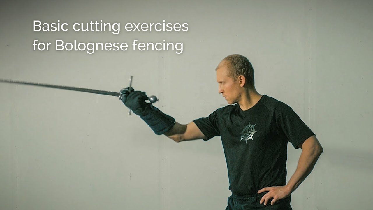 Cutting exercises for Bolognese sidesword - YouTube