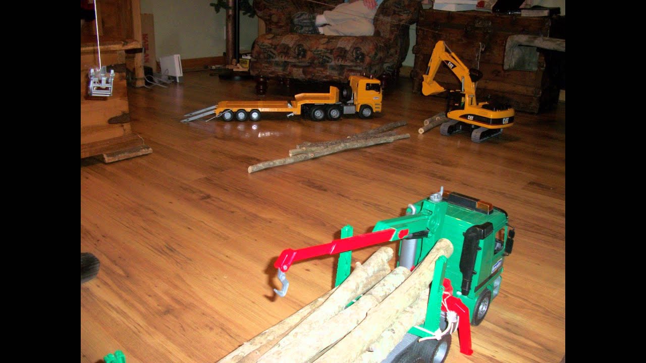 my bruder toys yarding logs - YouTube