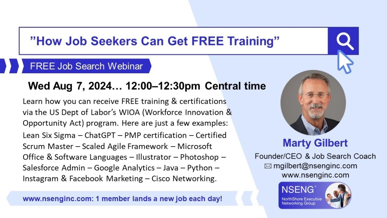 Free webinar: "HOW JOB SEEKERS CAN GET FREE TRAINING & CERTIFICATIONS ...