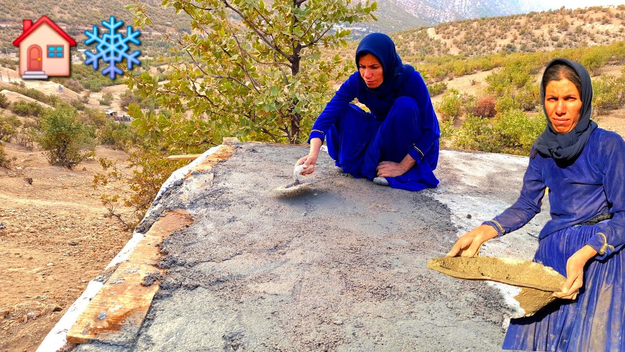 Homeless mother insulates roof of her shack to combat winter snow and ...
