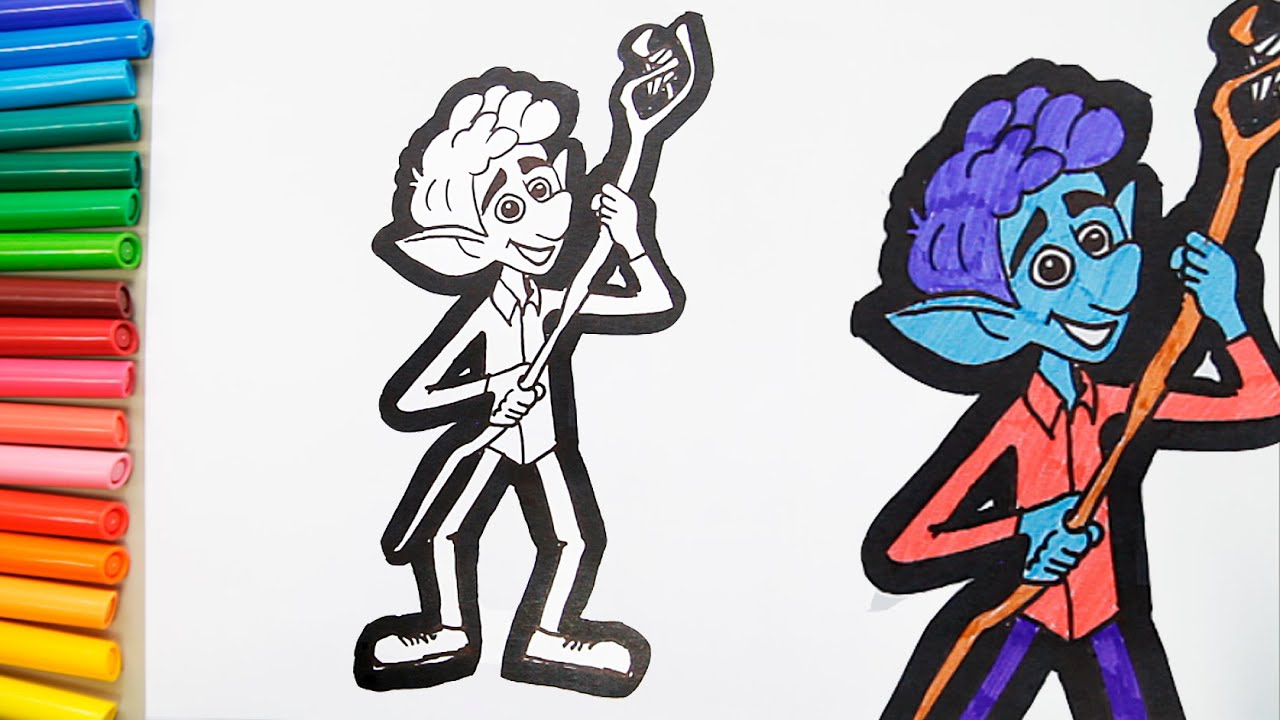 How to draw IAN -ONWARD COLORING PAGES - COLORING DISNEY ONWARD SCENE ...