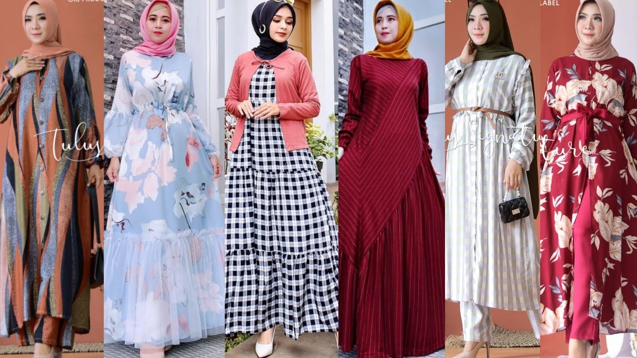 SETELAN ONE SET TERBARU YANG ANGGUN DENGAN GAMIS TERBARU 2021 SIMPLE ...