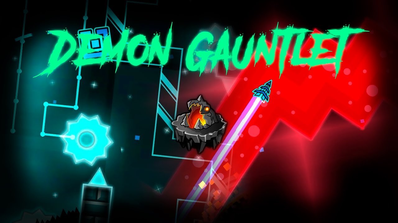 Geometry dash - "Demon Gauntlet" completo con todas las monedas - YouTube