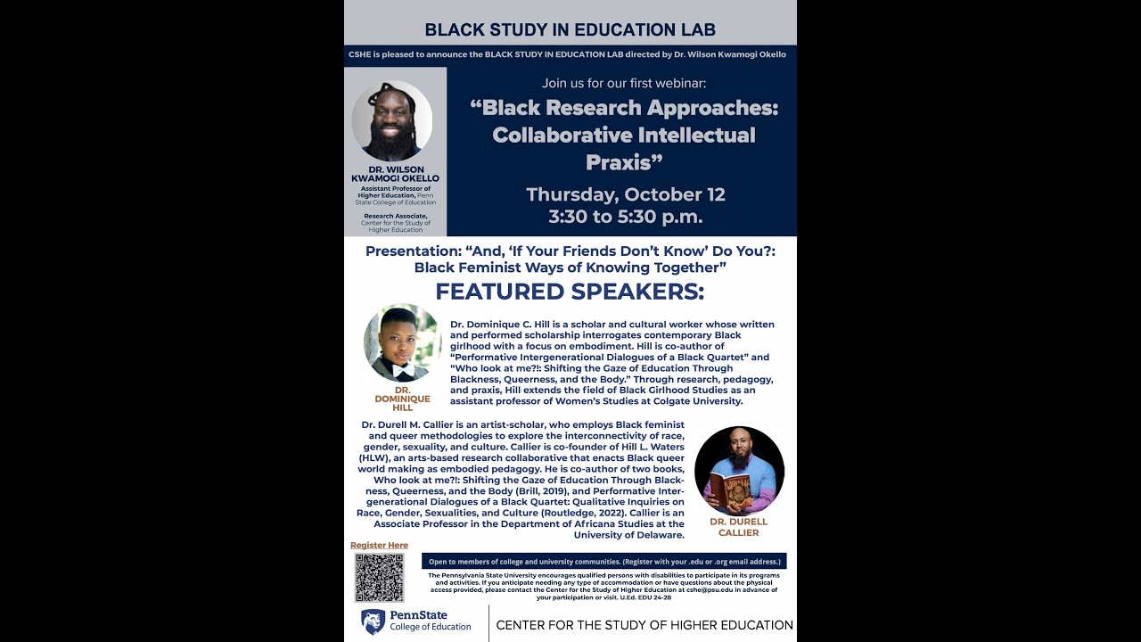 Black Research Approaches: Collaborative Intellectual Praxis - YouTube