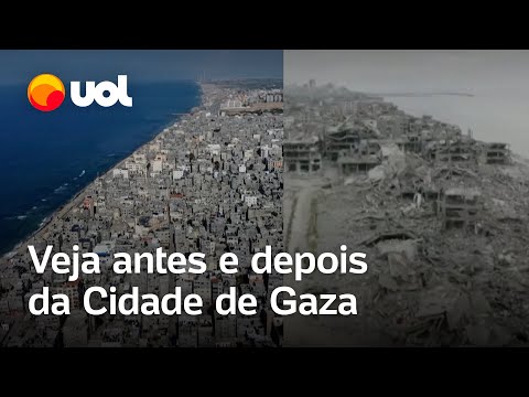 Ofensiva de Israel contra Cidade de Gaza: Imagens aéreas mostram antes e depois da guerra