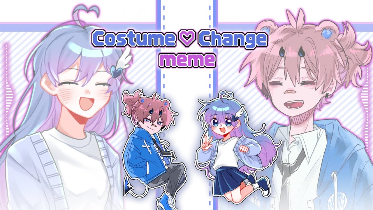 Collab with. 다담 💙 ️Costume Change meme ️💜 [우정테스뜨] - YouTube