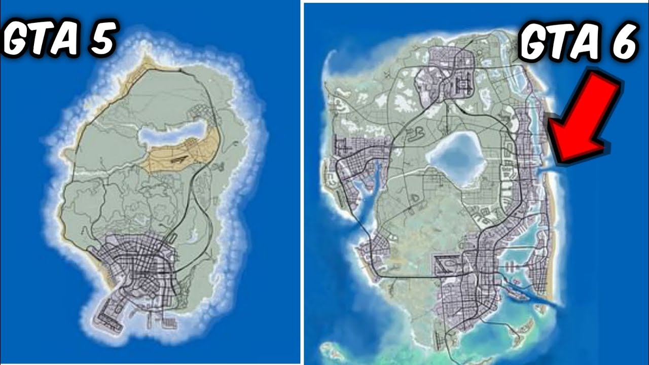 Gta 6 - Full Map leaked! First look - Trailer 2 Gameplay Gta 6 Map ...