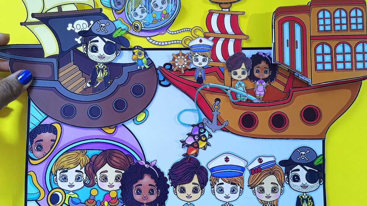 Printable Project Sea & Ship Paper Doll Crafts with tutorial by ...