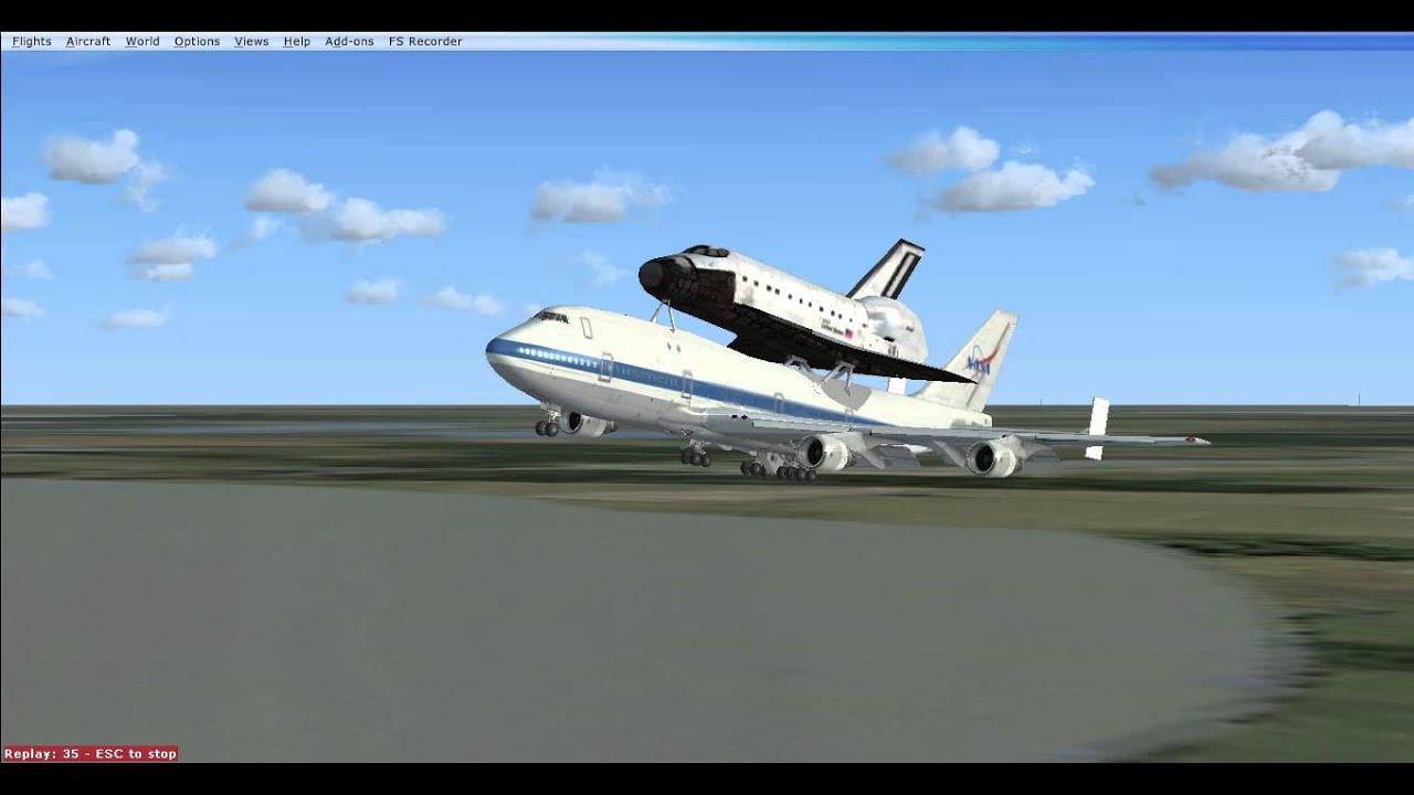 FSX Shuttle Carrier Landing At Orlando - YouTube