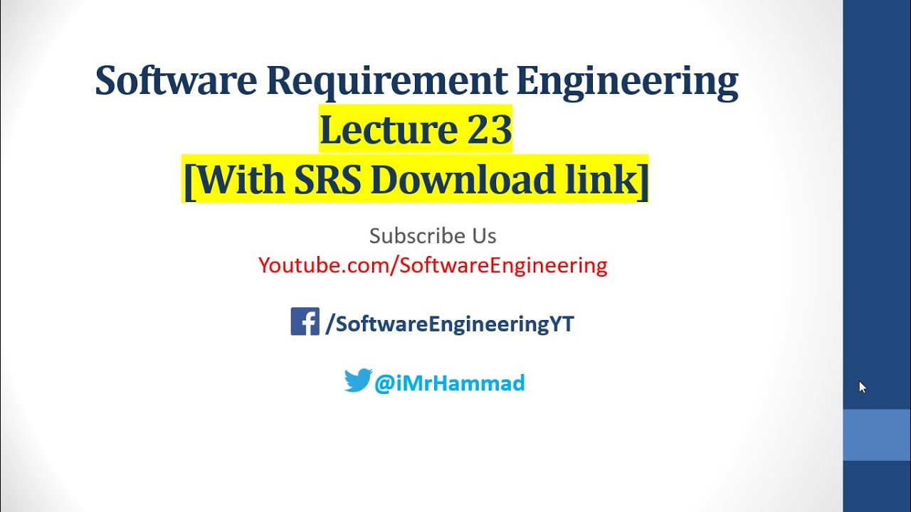 Software Requirement Engineering | Lecture 23 Urdu-Hindi | | Software ...