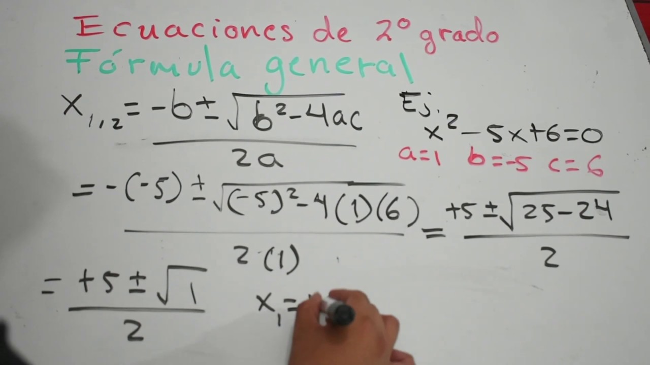 Ecuaciones de segundo grado por fórmula general - YouTube