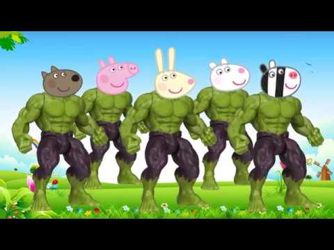 Peppa Pig HULK Finger Family Song Nursery Rhymes For Kids Lyrics Song ...