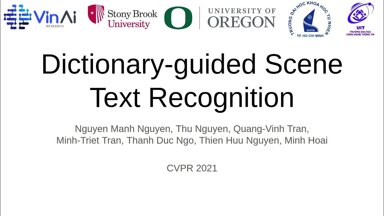 Dictionary guided Scene Text Recognition - CVPR 2021 - YouTube