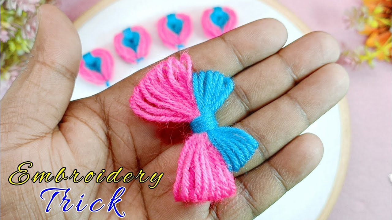 Amazing Craft Ideas with Wool - Hand Embroidery Easy Trick - DIY Woolen ...