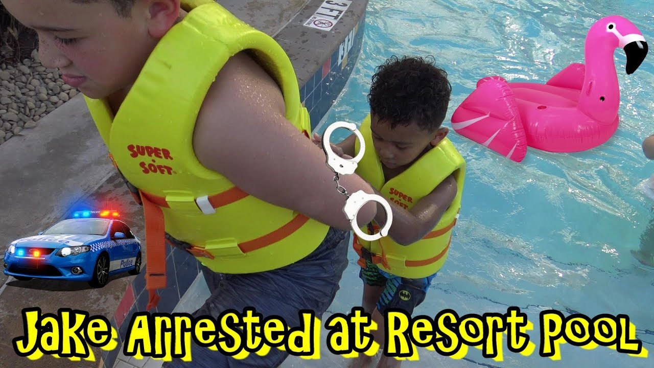COPS CHASE JAKE AT AMAZING RESORT POOL! - YouTube