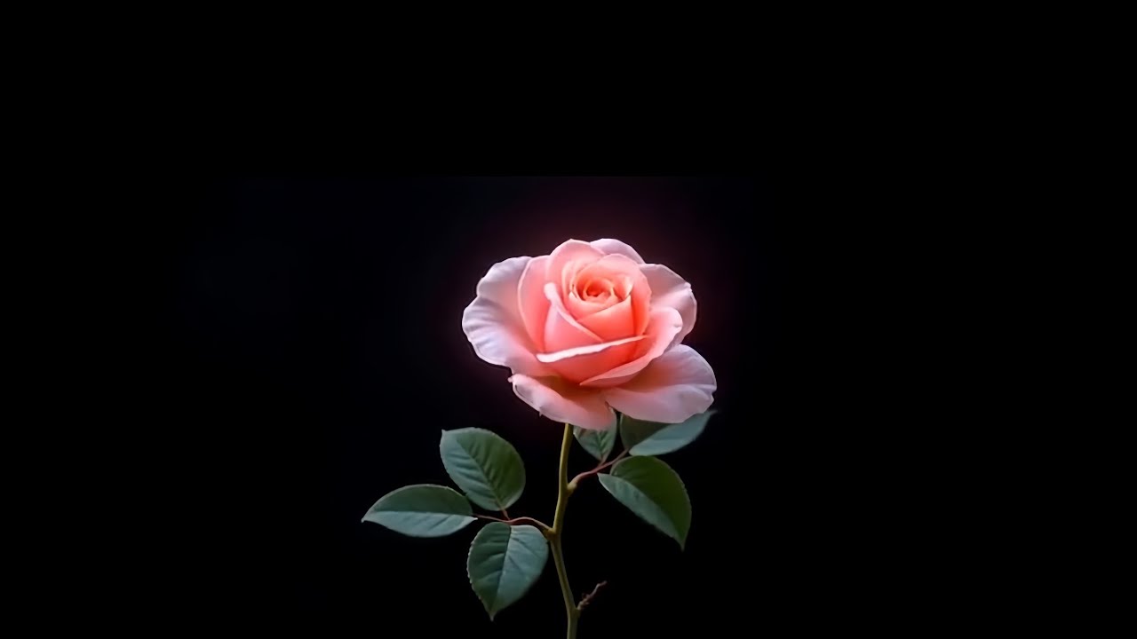 Pink glow rose black screen video | Flower video effect black screen ...