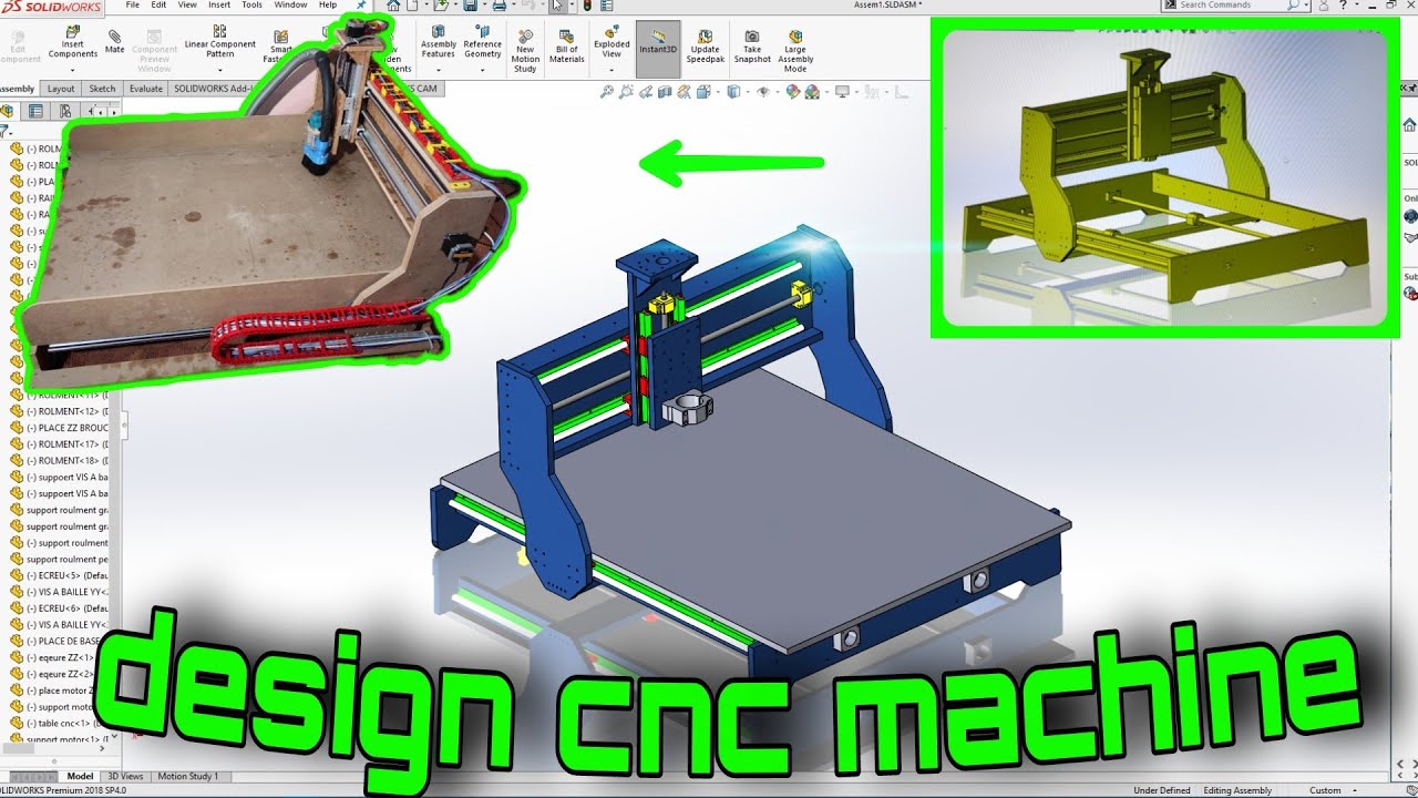 CNC_#1 design et conception 3d d'une cnc machine dans solidworks|تصميم ...