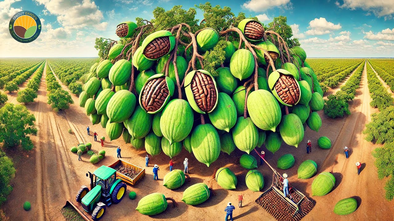 How Farmers Harvest Millions of Pecans: Pecan Nut Processing Factory ...