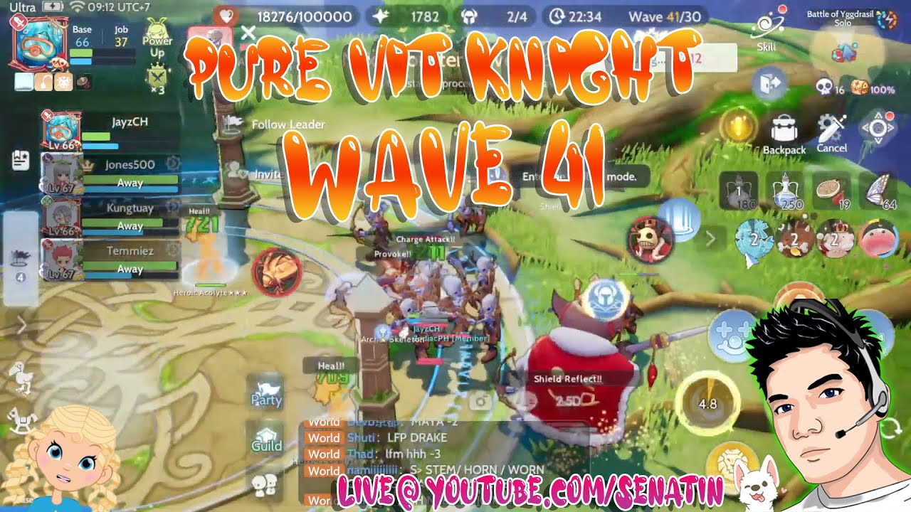 Pure vit Knight at wave 41 Battle of Yggdrasil Ragnarok Origin - YouTube