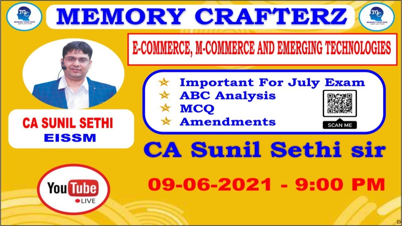 CA INTER EISSM IMPORTANT QUESTION FOR JULY 21 (CH 4ET/EC) BY MEMORY CRAFTERZ CA SUNIL SETHI ...