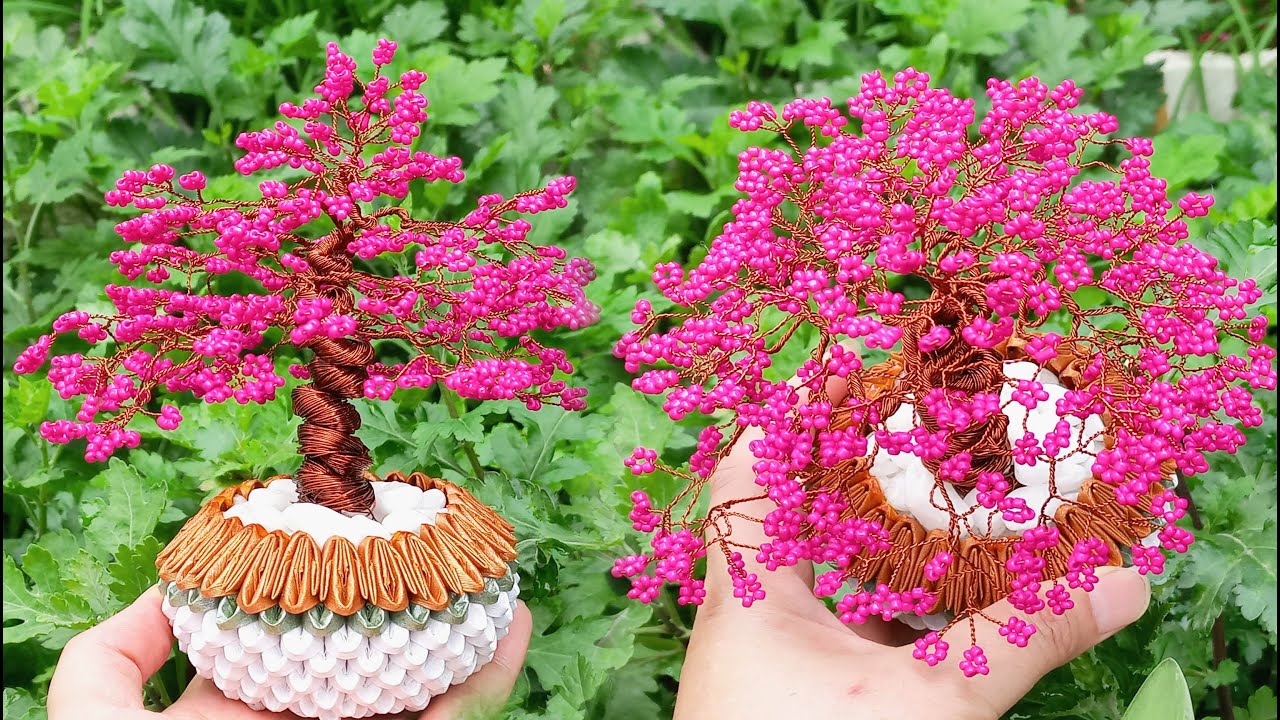 Mini copper wire sakura tree tutorial | artificial wire sakura flower ...