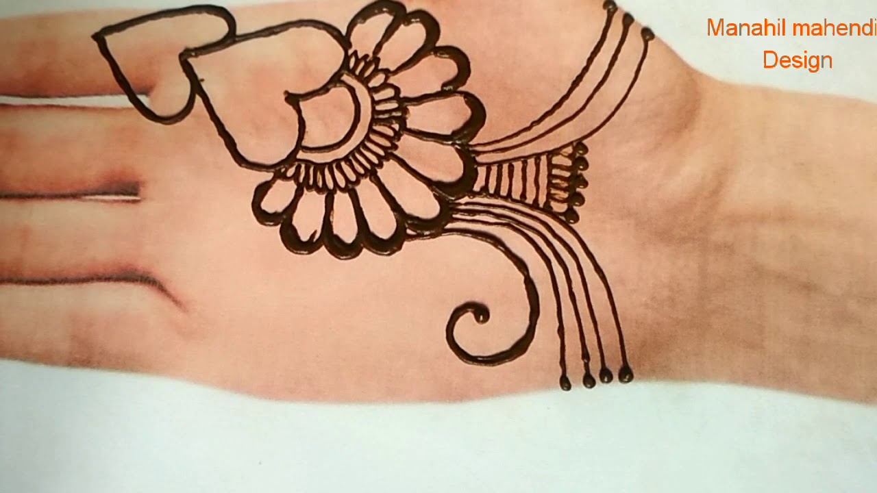 Simple mahendi design for hands step by step - YouTube