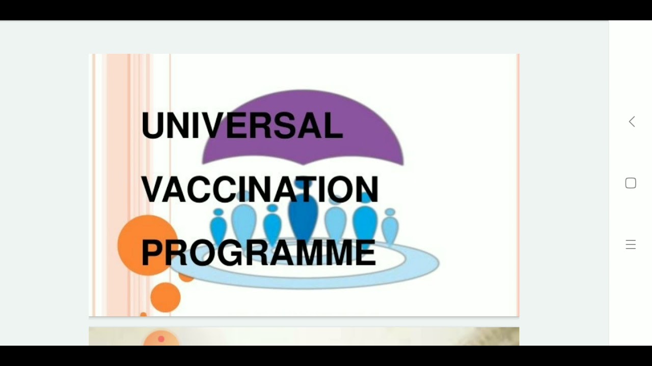 Universal immunization program - YouTube