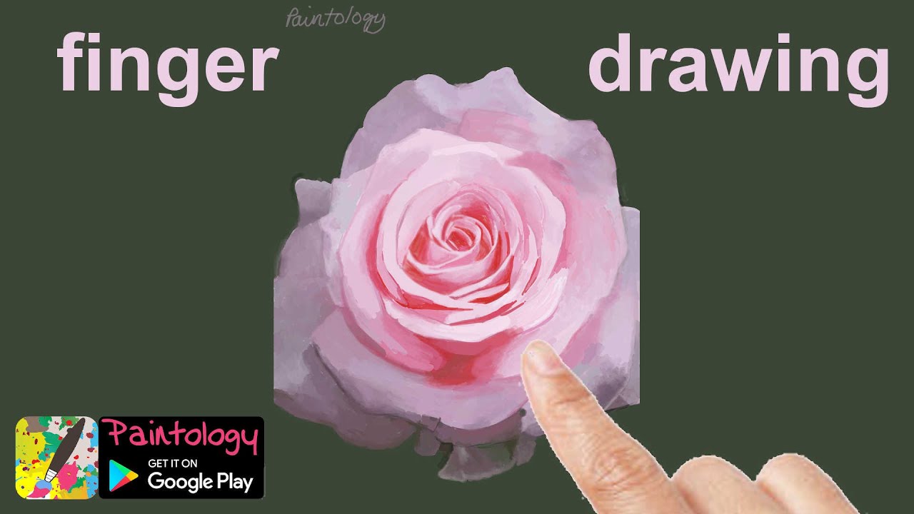 Learn finger painting on your phone - Draw a rose - YouTube