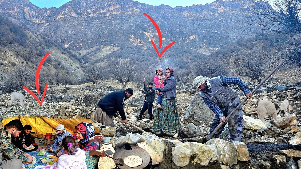 Nomadic life: the hard days of the construction of the shelter wall ...