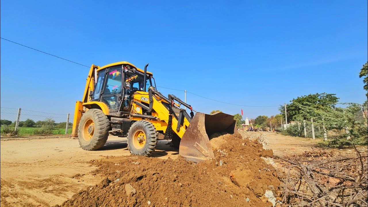 Jcb 3dx Working From Pipeline Backfilling Trunch Work In Loader | Heavy ...