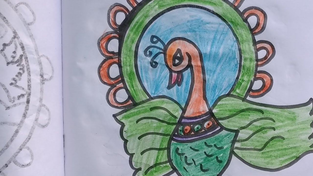 Our national Bird peacock drawing beautiful Indian bird peacock drawing ...