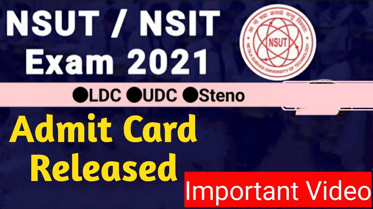 Nsut Admit Card Released | Nsut New Notice - YouTube