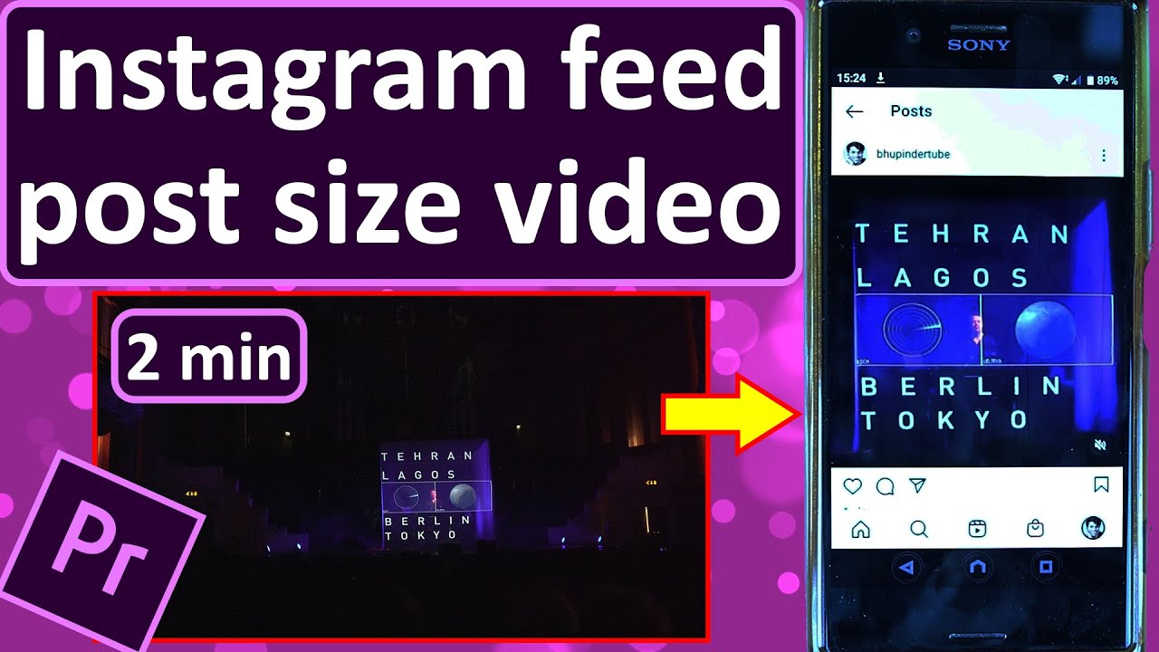 How to make Instagram feed post size video in Premiere Pro - YouTube