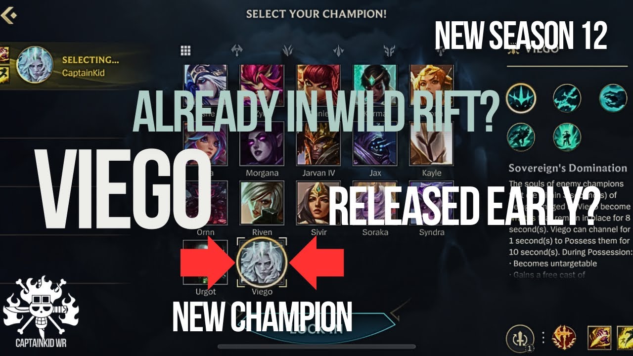 WILD RIFT VIEGO GAMEPLAY || EARLY RELEASE VIEGO NEW CHAMPION ...
