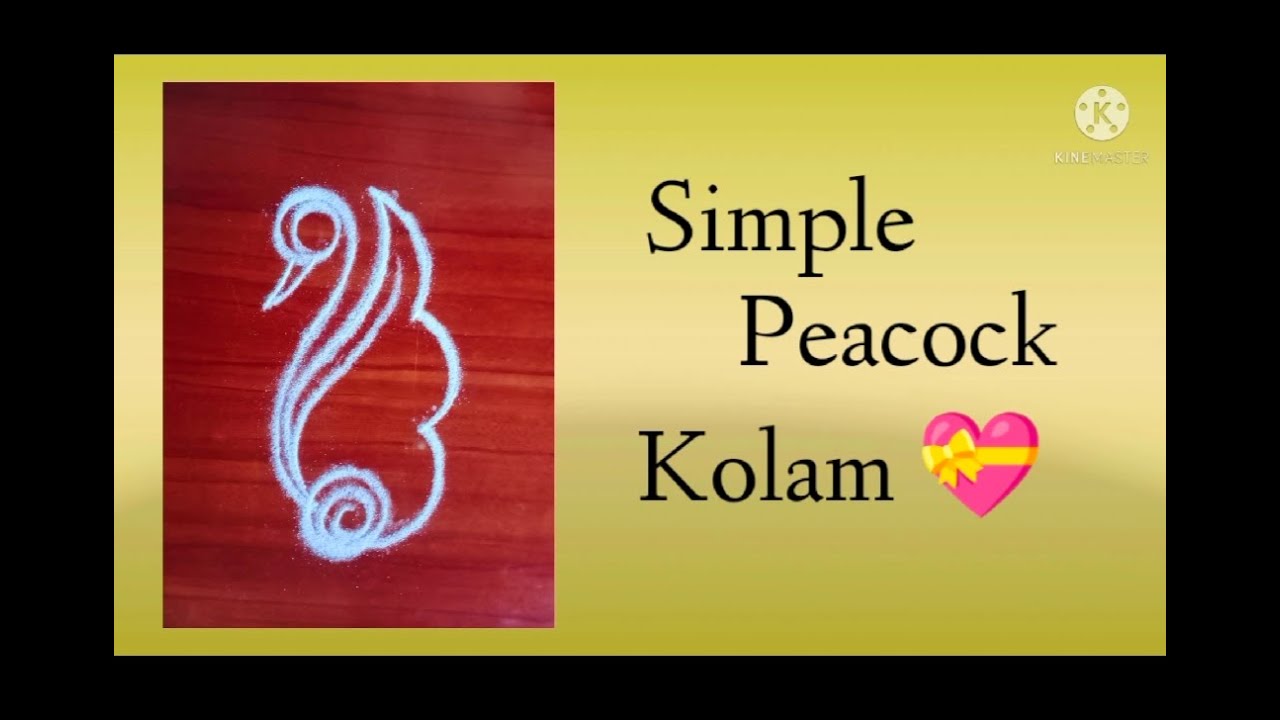 Simple Peacock Kolam/Nemali Muggulu/மயில் கோலம்/white color peacock ...