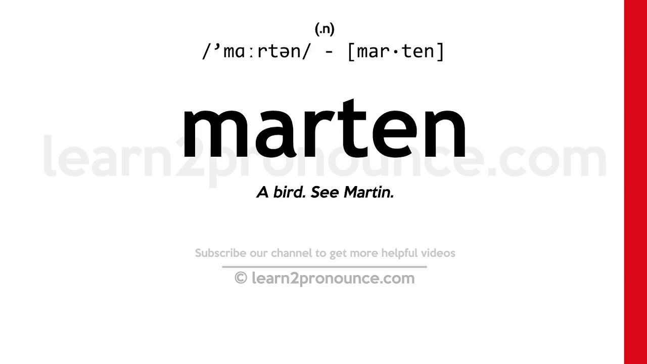 Pronunciation of Marten | Definition of Marten - YouTube