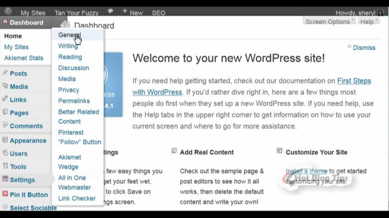 WordPress General Settings Page - YouTube